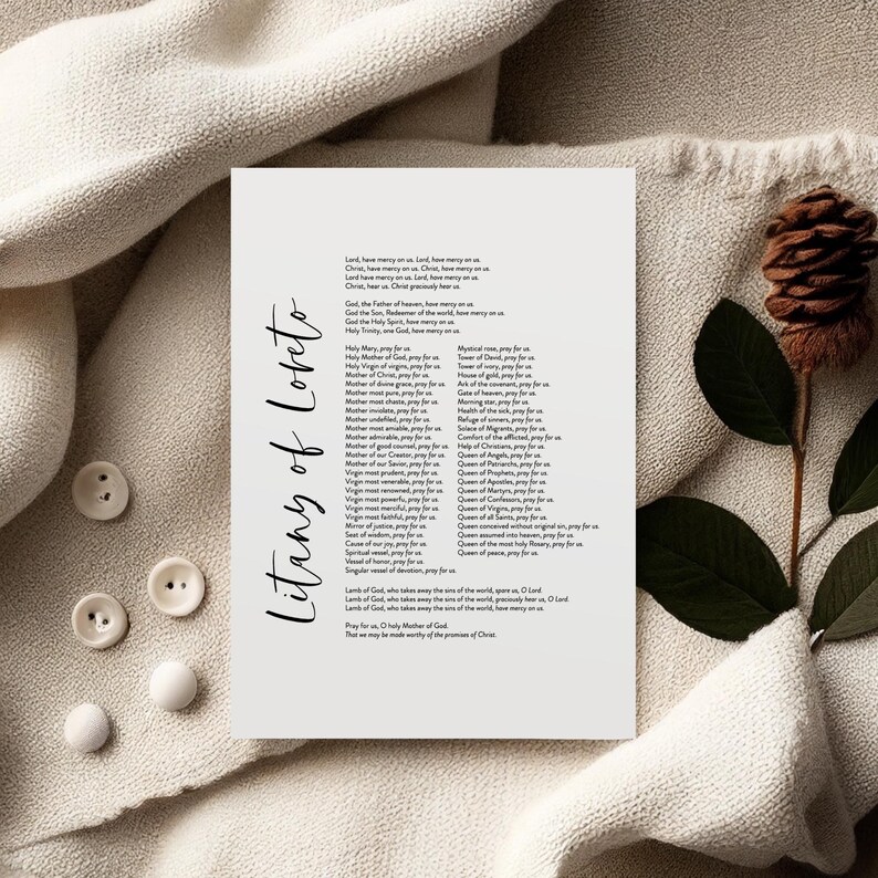 Litany of Loreto Prayer Printable - Litany of the Blessed Virgin Mary ...