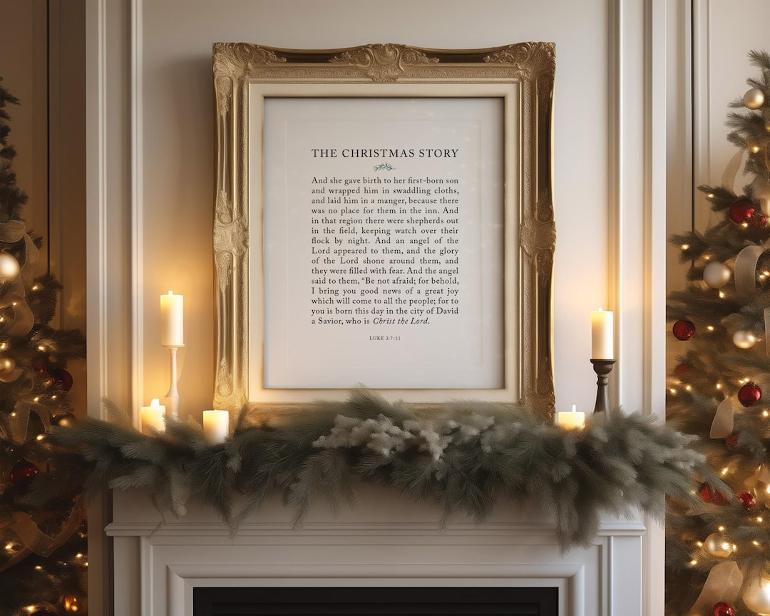 Christmas Scripture Printable Wall Art - Luke 2 Bible Quote Print ...