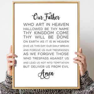 Our Father Prayer Printable -- the Lords Prayer Printable Art ...