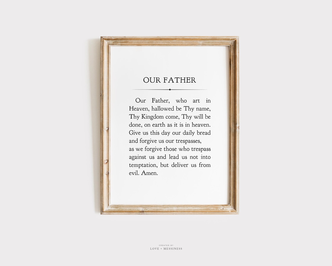 Our Father Prayer Printable | the Lords Prayer Art Print | Matthew 6:9 ...