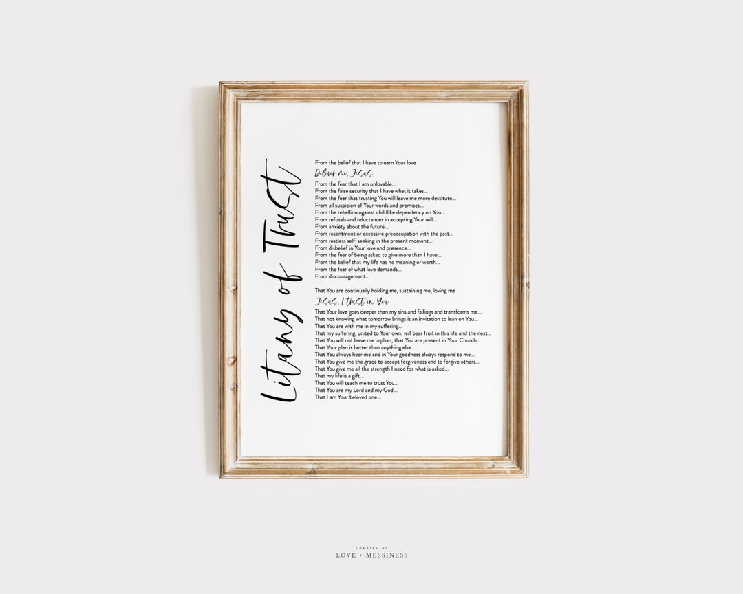 Litany of Trust Prayer Printable - Trust Prayer Print, Deliver Me Jesus ...