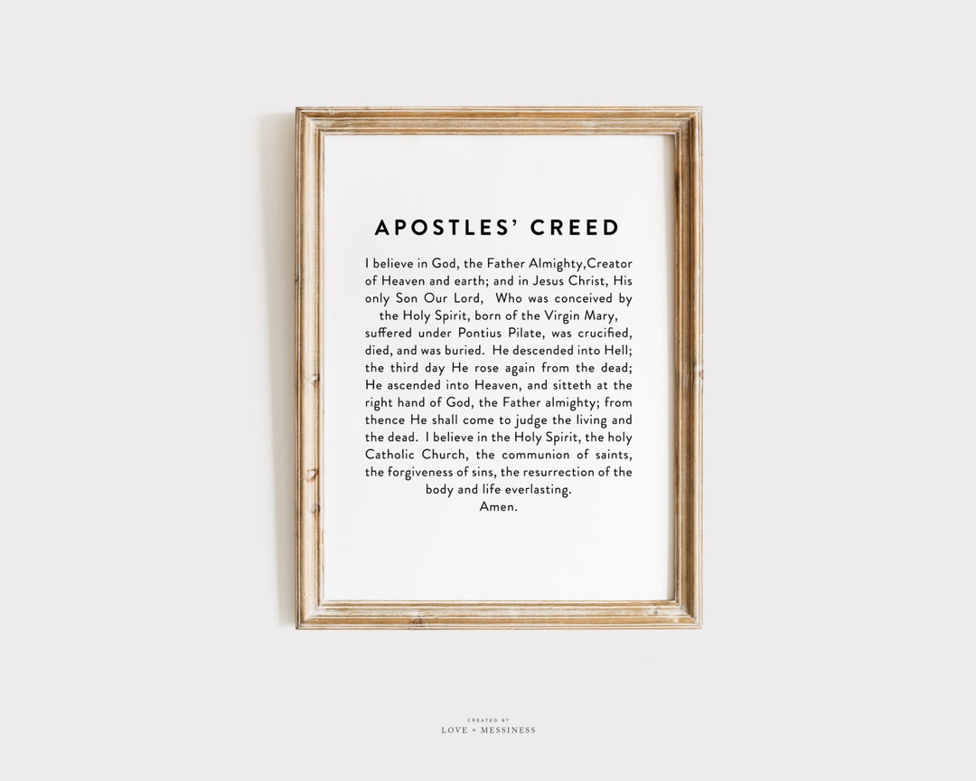 The Apostles Creed Prayer Printable - Apostles Creed Digital Download ...