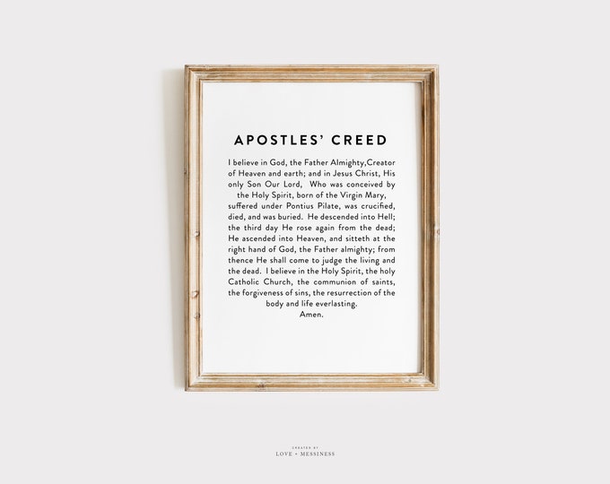 The Apostles' Creed Prayer, Catholic Prayer, Digital File Download ...