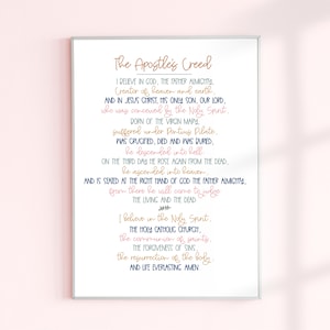 Apostles Creed Printable Wall Art for Kids --the Apostles Creed Prayer ...