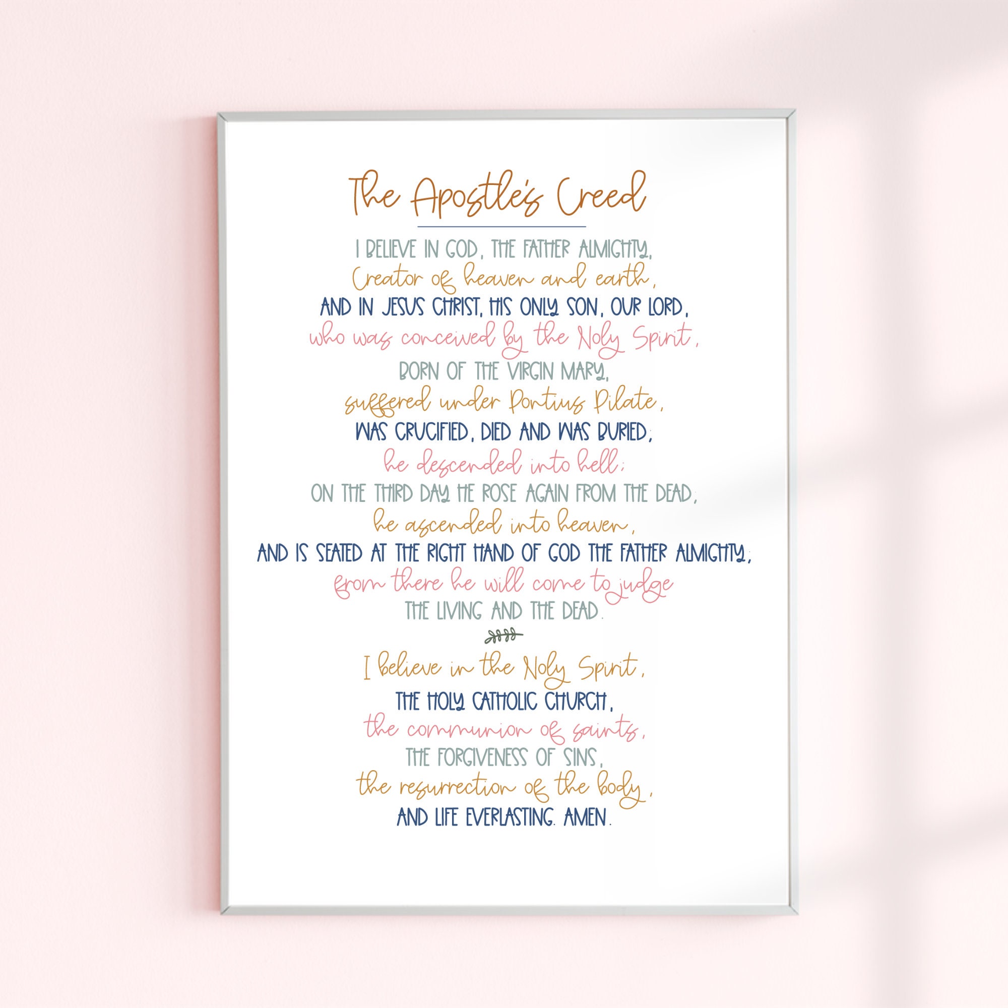 Apostles Creed Printable Wall Art for Kids the Apostles - Etsy