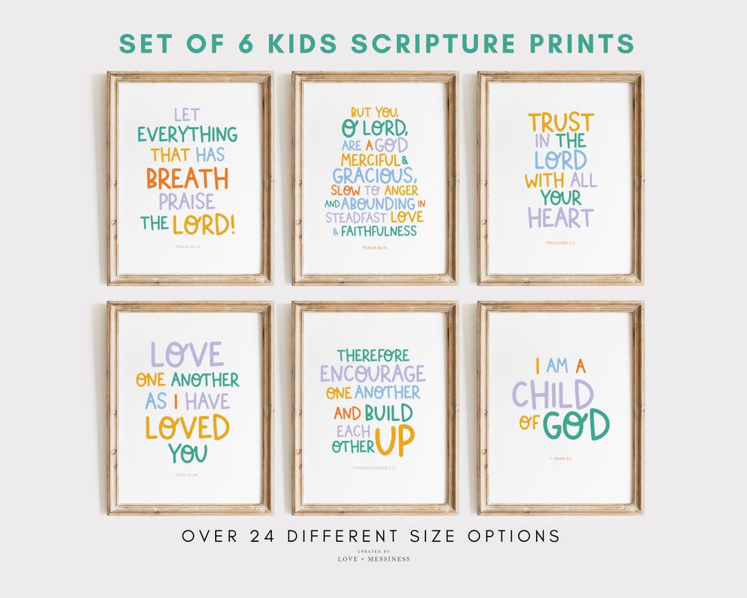 Kids Bible Verse BUNDLE -catholic Prints, Christian Education Printable ...