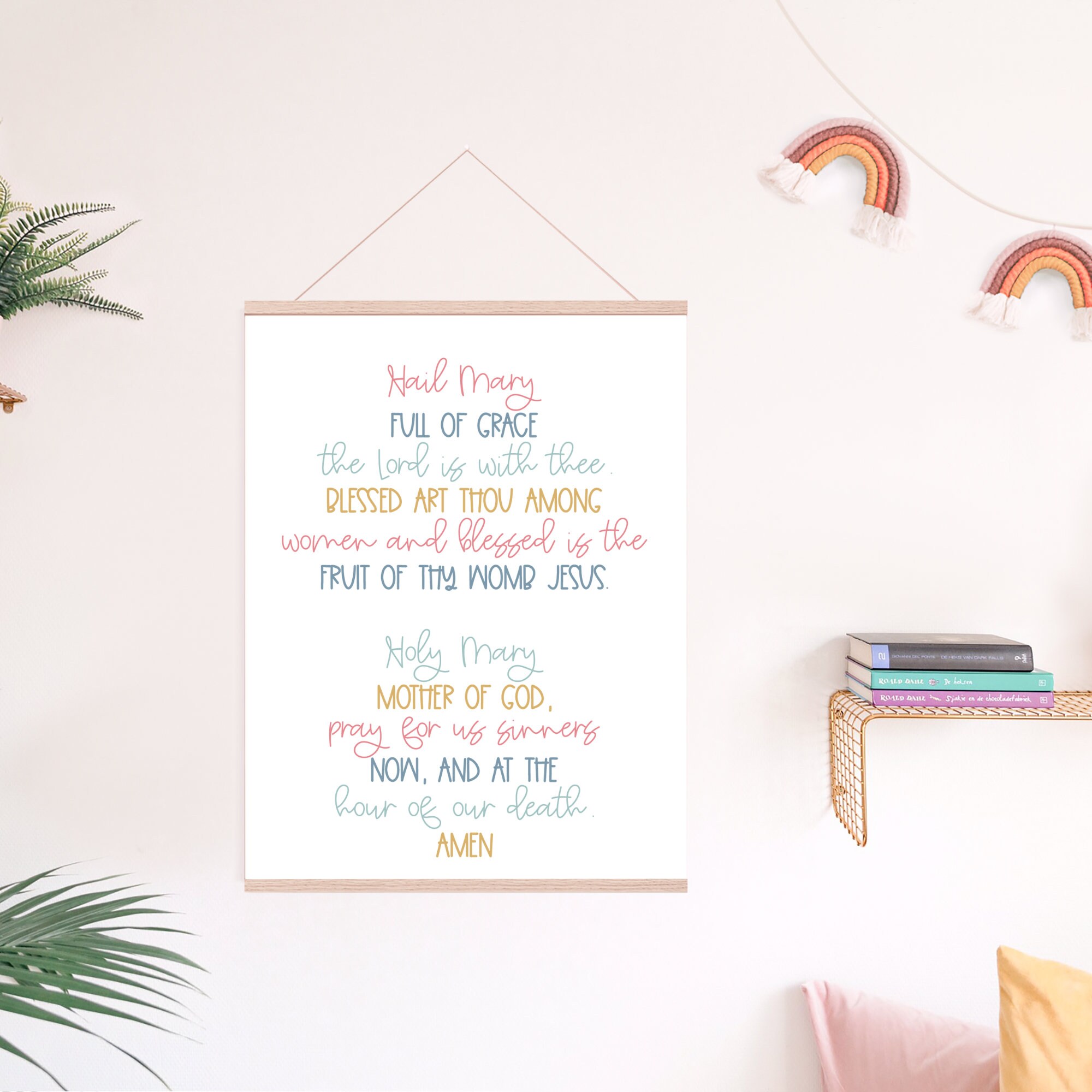Hail Mary Printable Wall Art for Kids the Hail Mary Prayer - Etsy