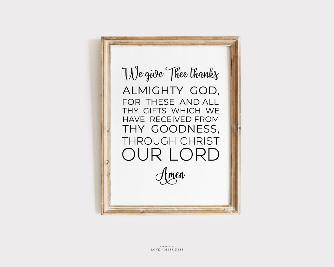 Grace After Meals Catholic Prayer Printable -- Catholic Home Decor ...