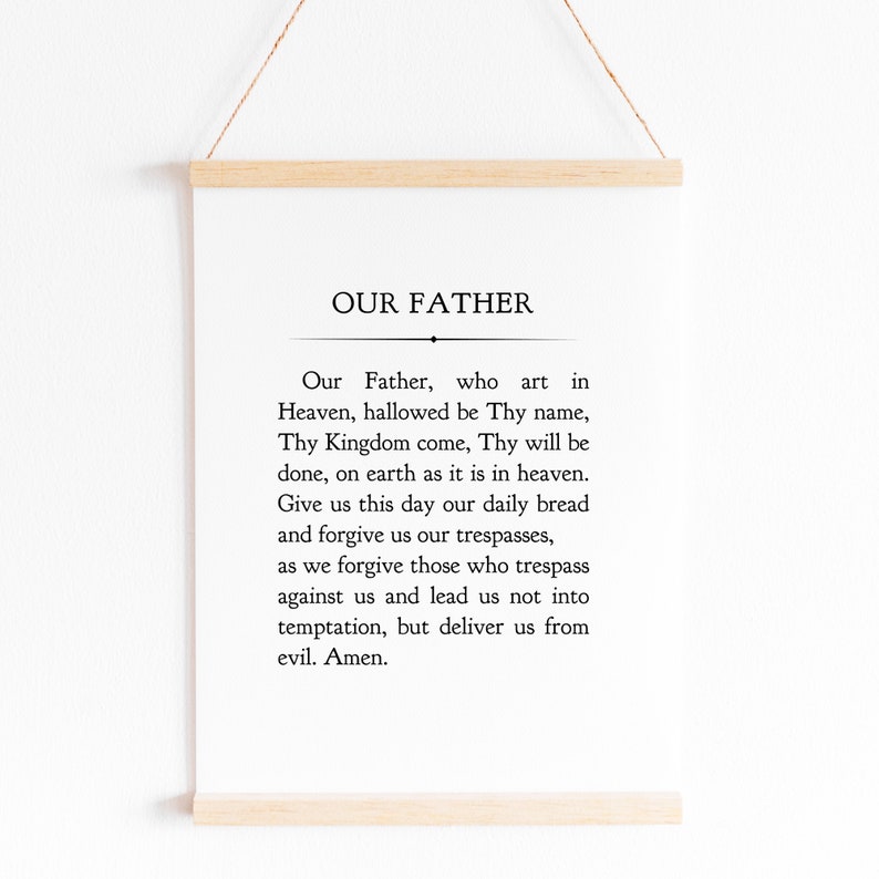 Our Father Prayer Printable | the Lords Prayer Art Print | Matthew 6:9 ...