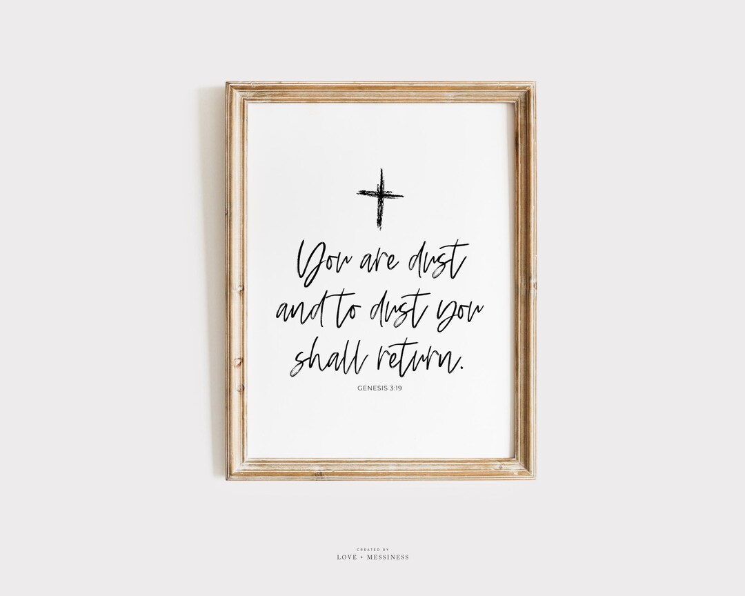 Lent Decor Print -- Catholic Home Altar Decor, Genesis Bible Quote ...