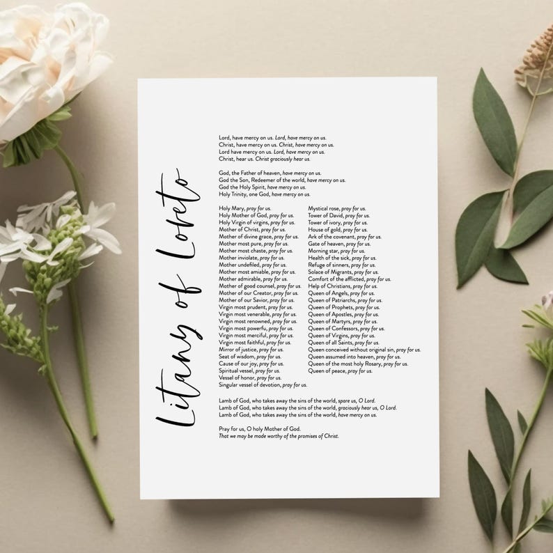 Litany of Loreto Prayer Printable - Litany of the Blessed Virgin Mary ...