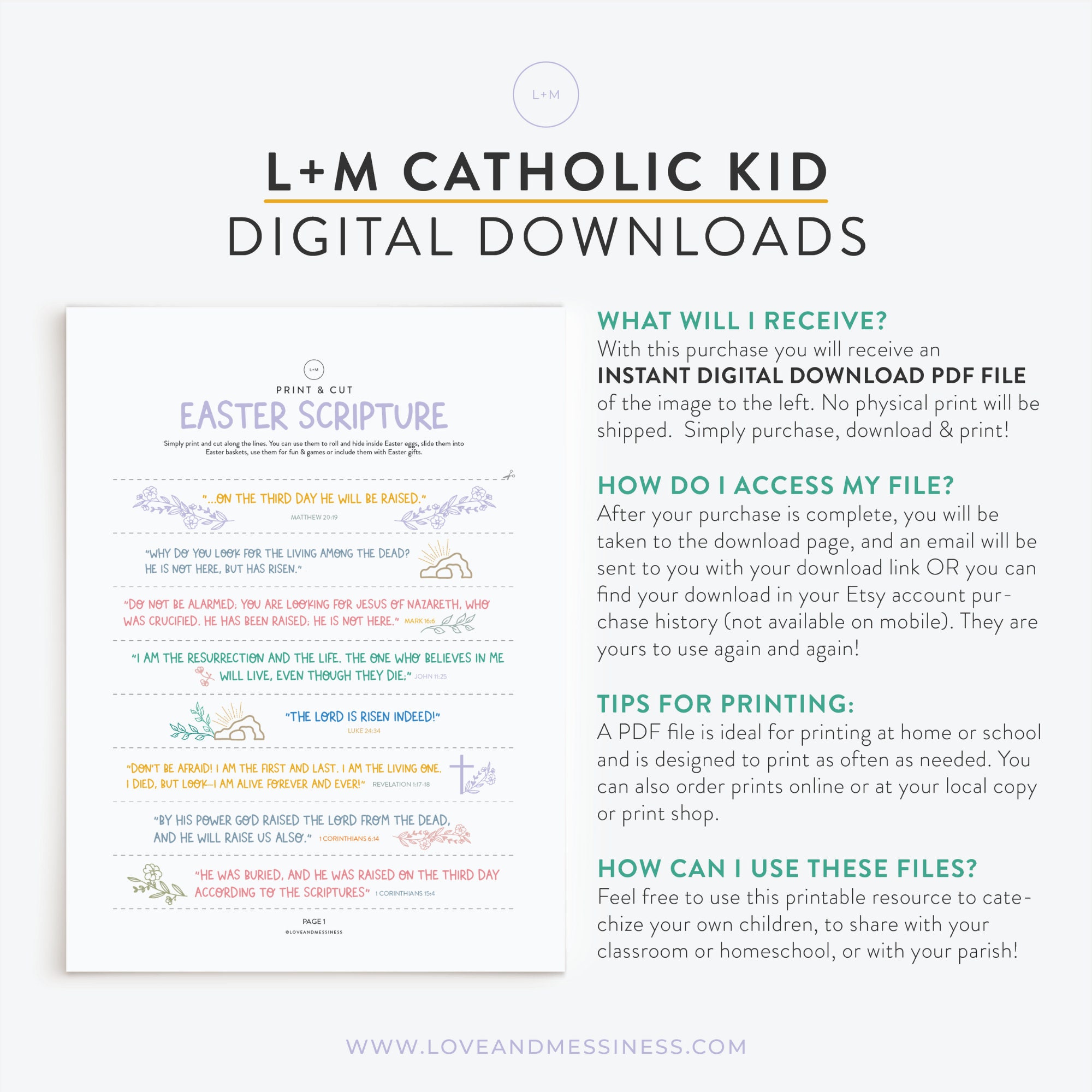 Easter Scripture Printable : Easter Bible Verses for Kids, Printable ...