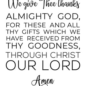 Grace After Meals Catholic Prayer Printable Instant | Etsy