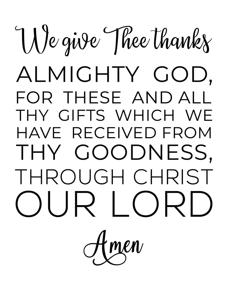 Grace After Meals Catholic Prayer Printable Instant | Etsy