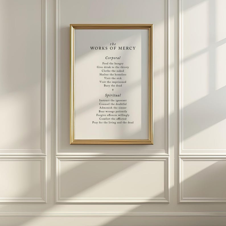 Works of Mercy Vintage Wall Art Printable - Corporal Works of Mercy ...