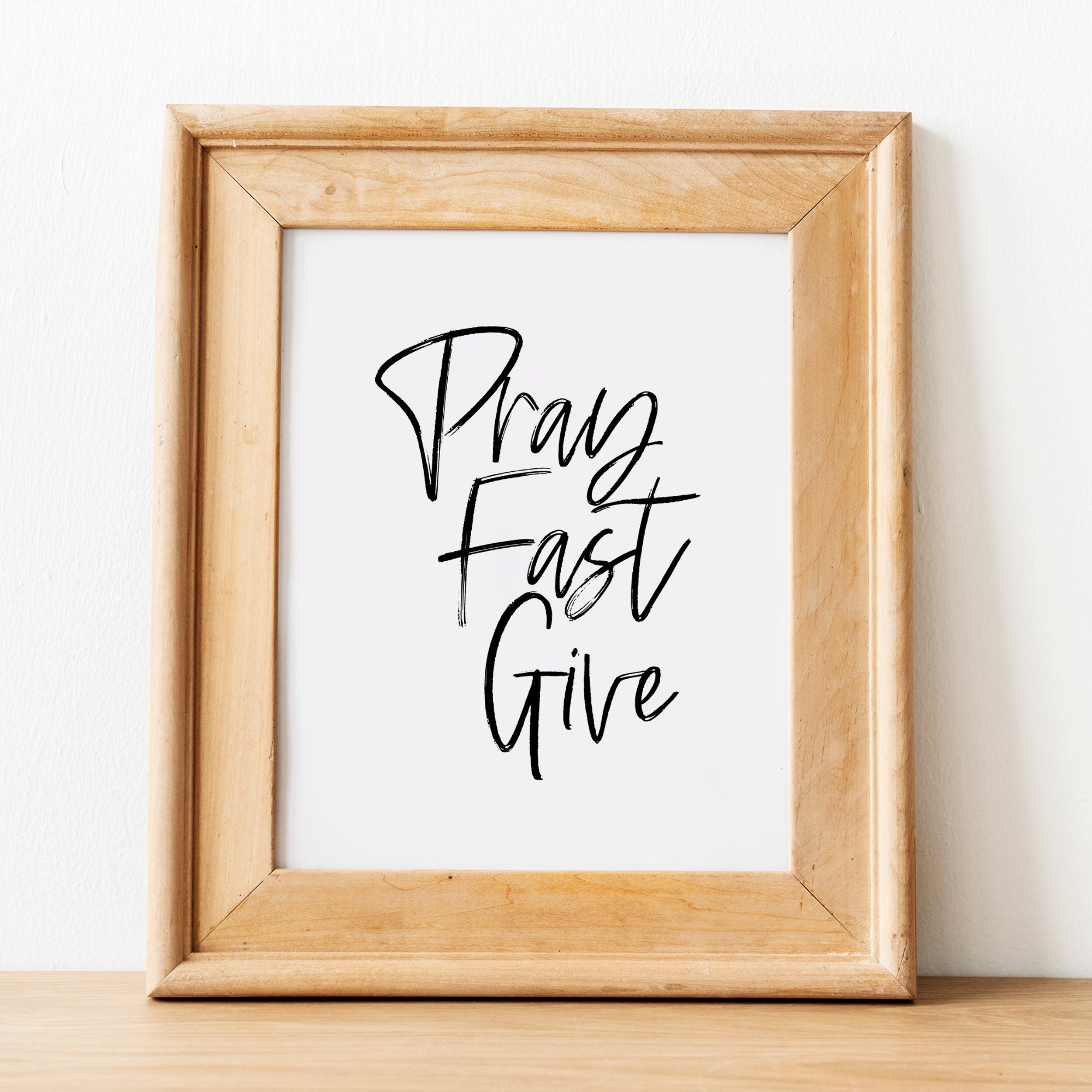 Pray Fast Give Lent Printable Lenten Pillars Lenten | Etsy