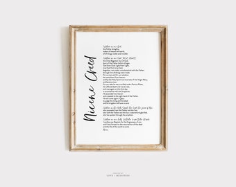 Nicene Creed Catholic Prayer Religious Wall Art Poster I Religious ...