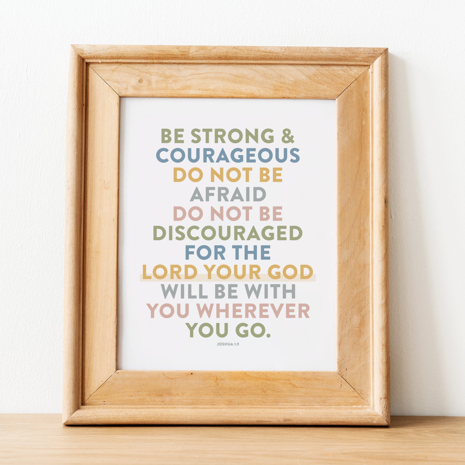 Be Strong and Courageous Printable Bible Verse for Kids - Etsy
