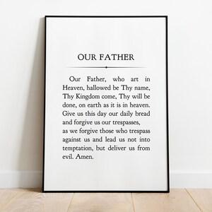 Our Father Prayer Printable the Lords Prayer Art Print Matthew 6:9-13 ...