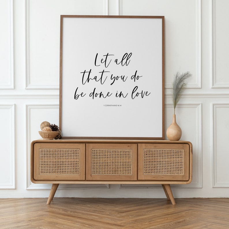 Let All That You Do Be Done in Love Scripture Wall Art 1 | Etsy
