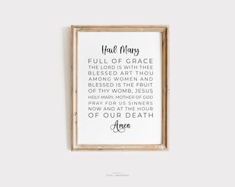Hail Mary, Ave Maria, Angelic Salutation, Catholic Prayer SVG, PDF, PNG ...