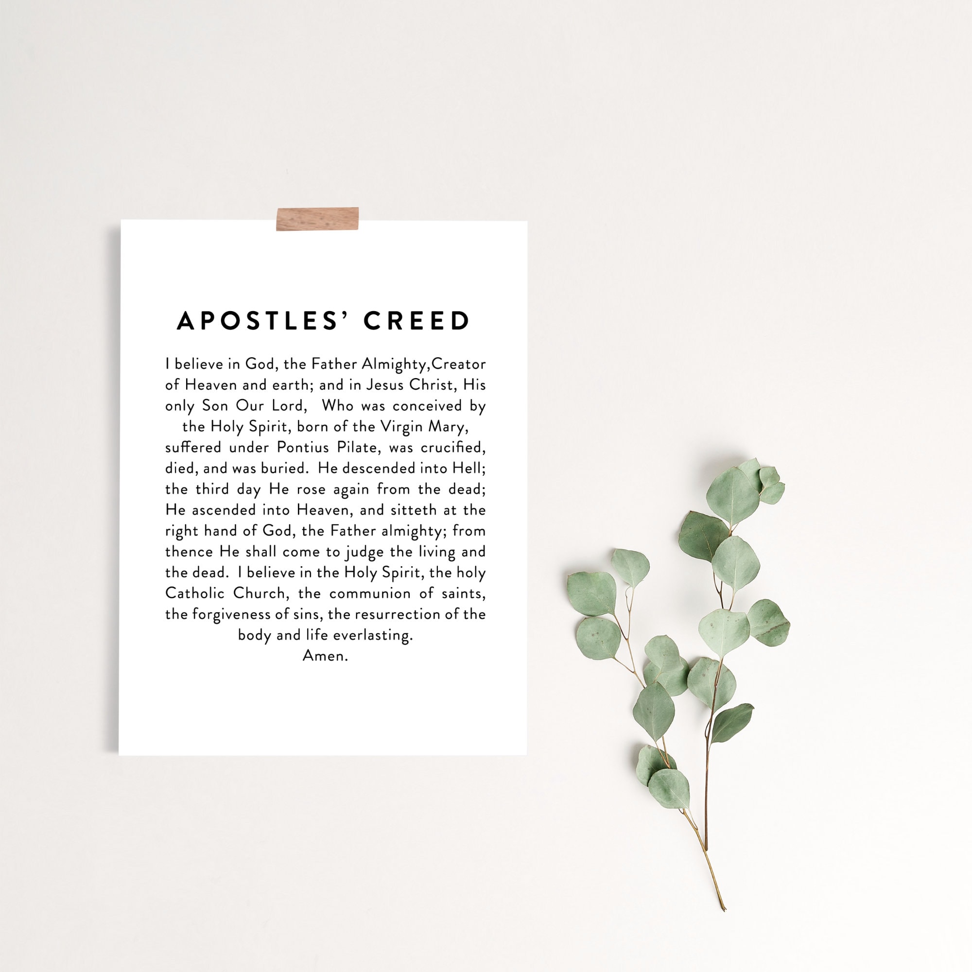 The Apostles Creed Prayer Printable - Apostles Creed Digital Download ...