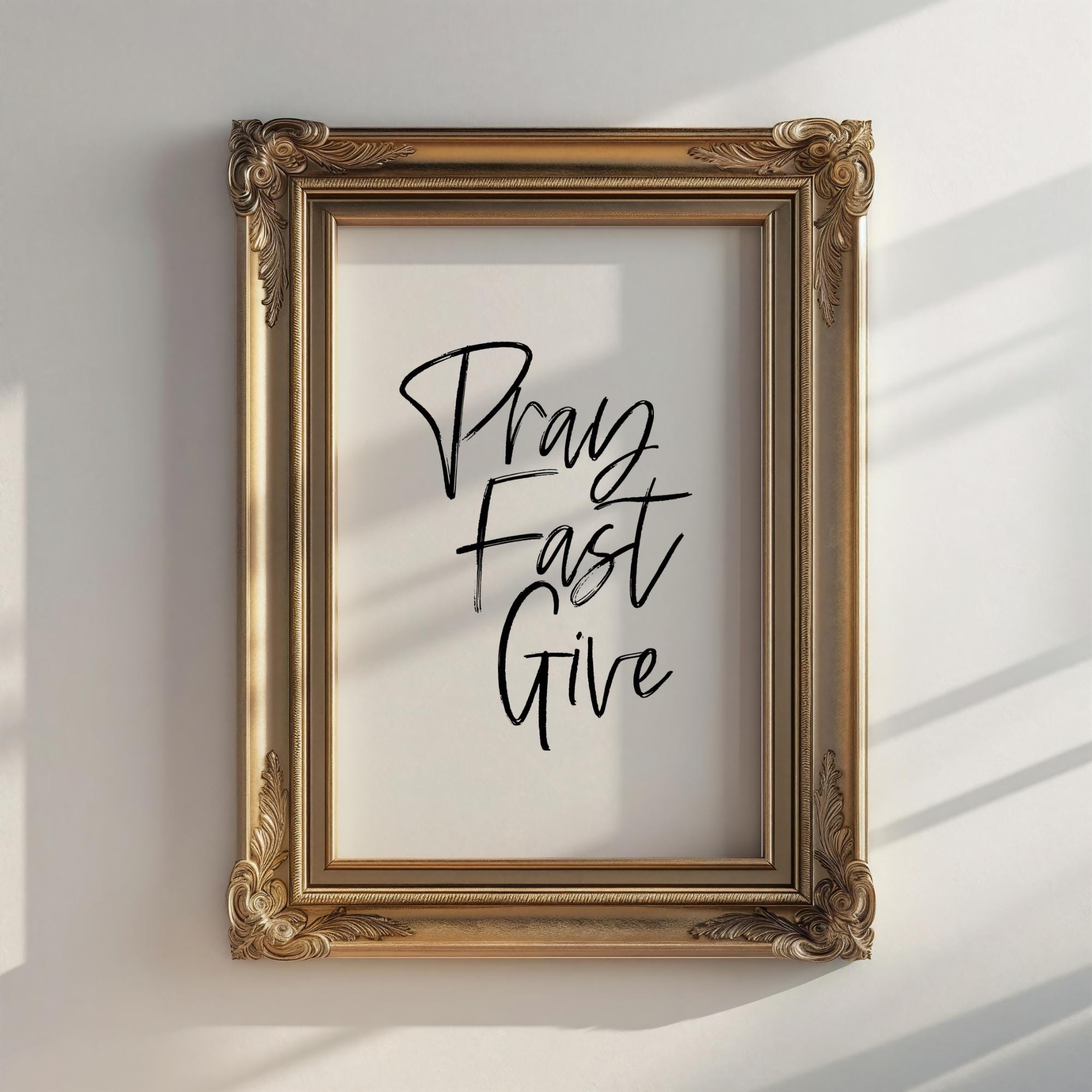 Lent Printable Art – Pray, Fast, Give, Catholic Decor (digital Download ...