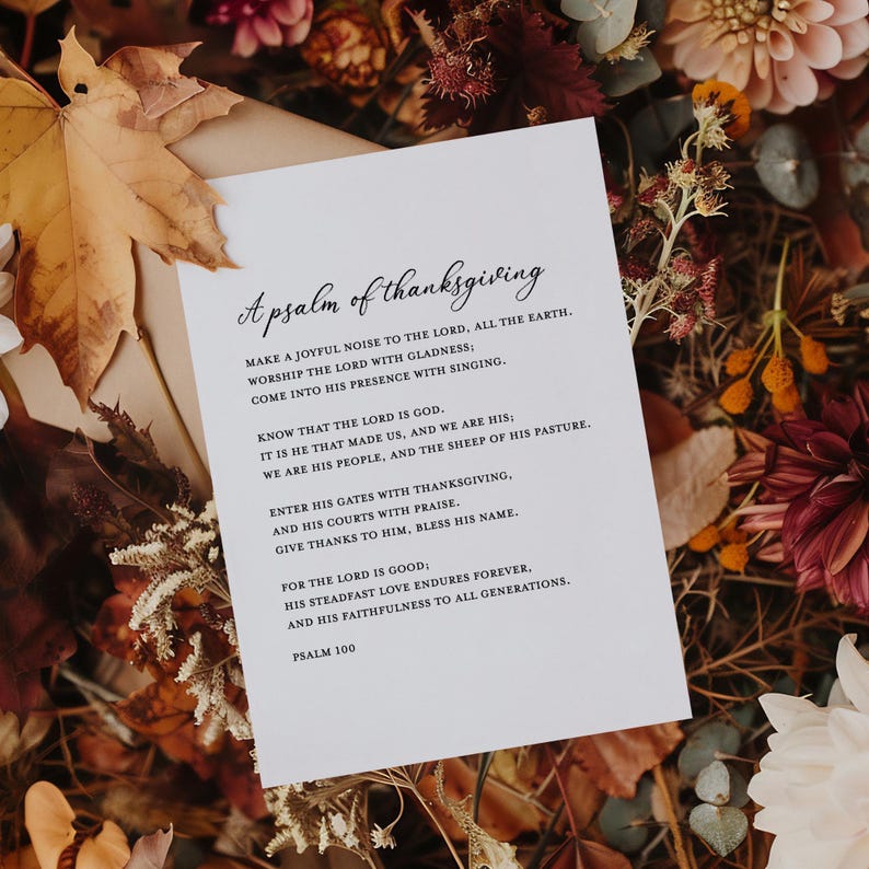 Psalm 100 Christian Fall Printable -- Fall Bible Quote Print, Fall ...