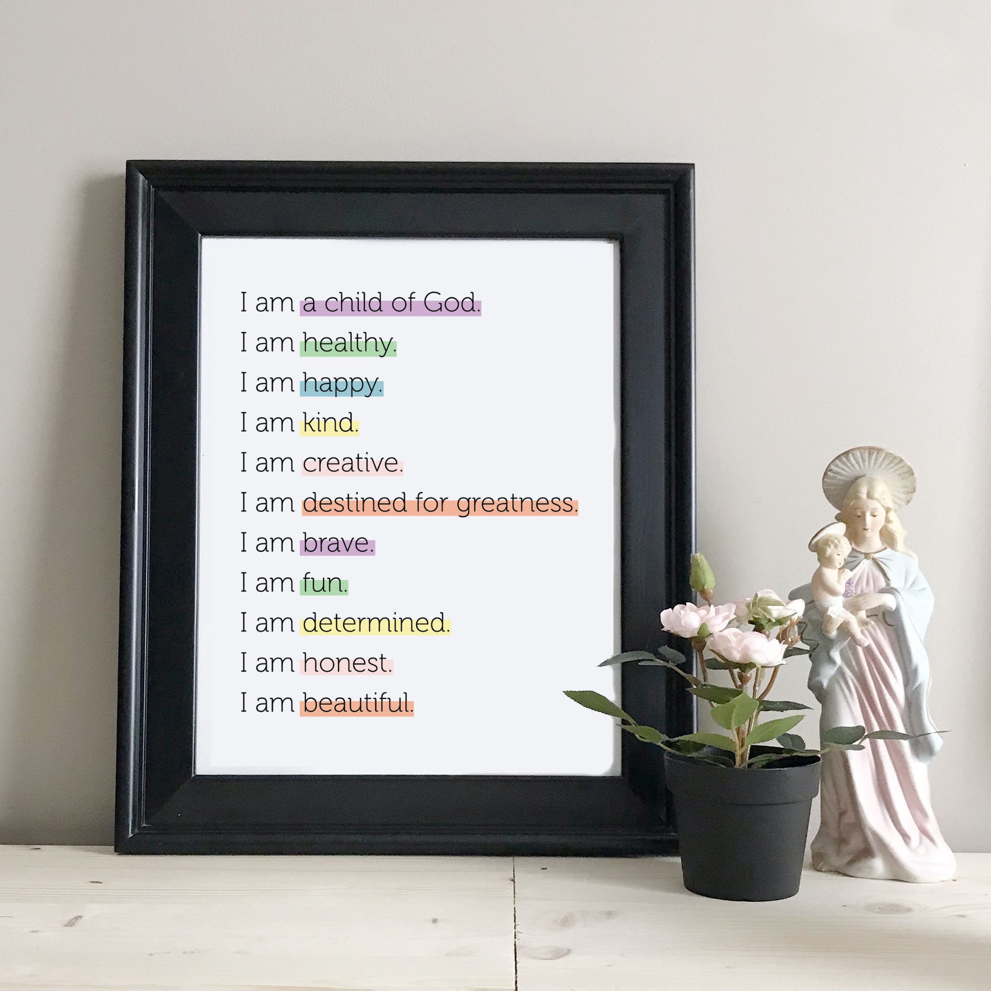 Kids Affirmation Wall Art Child Affirmations Printable Wall - Etsy