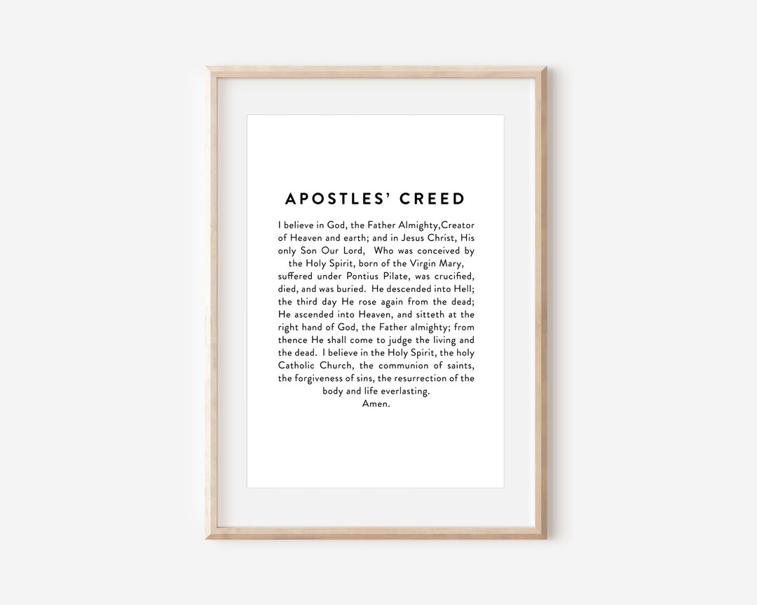 The Apostles Creed Prayer Printable Apostles Creed Digital Download ...