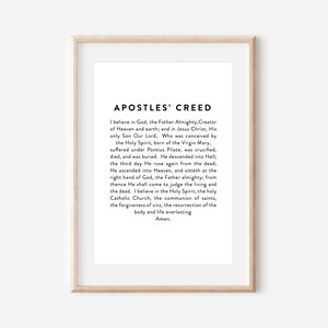 The Apostles Creed Prayer Printable Apostles Creed Digital Download ...