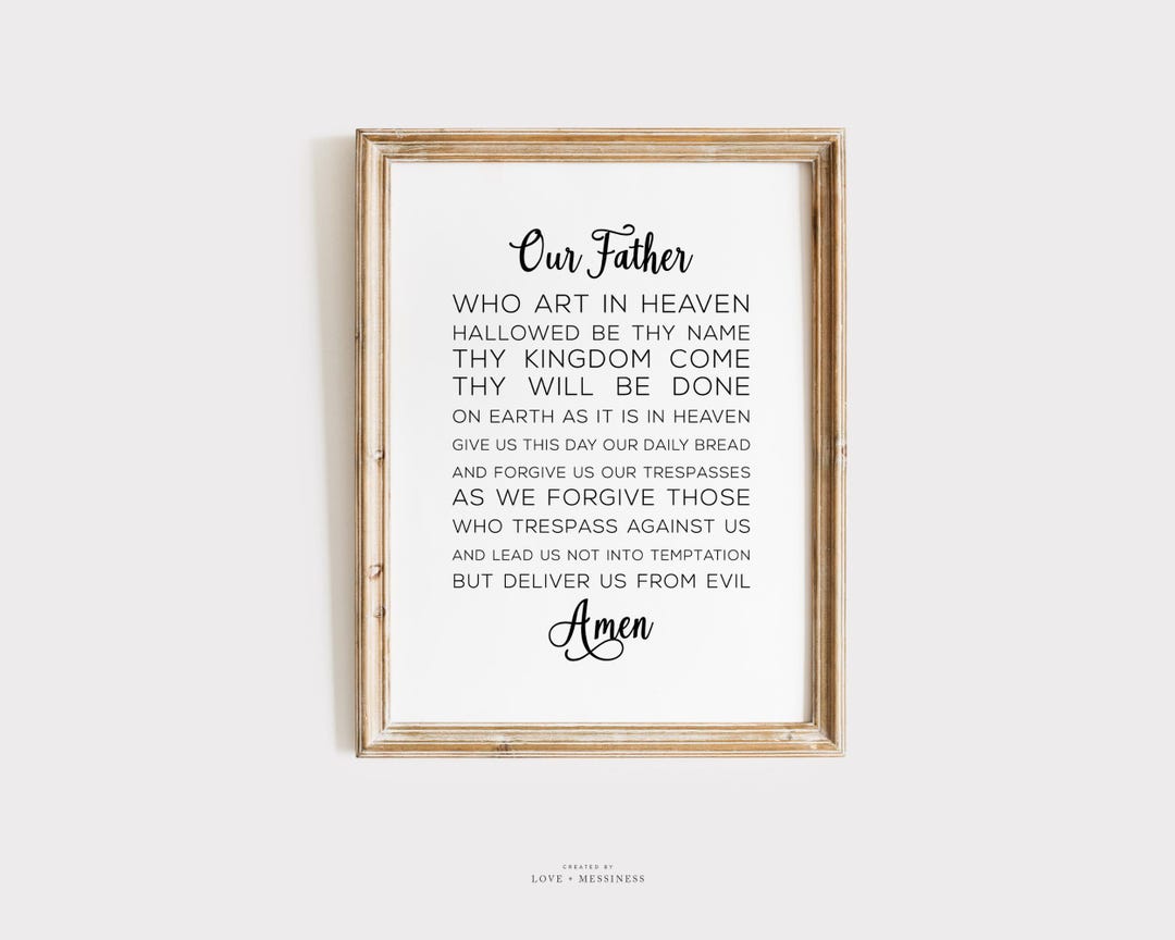 Our Father Prayer Printable -- the Lords Prayer Printable Art ...