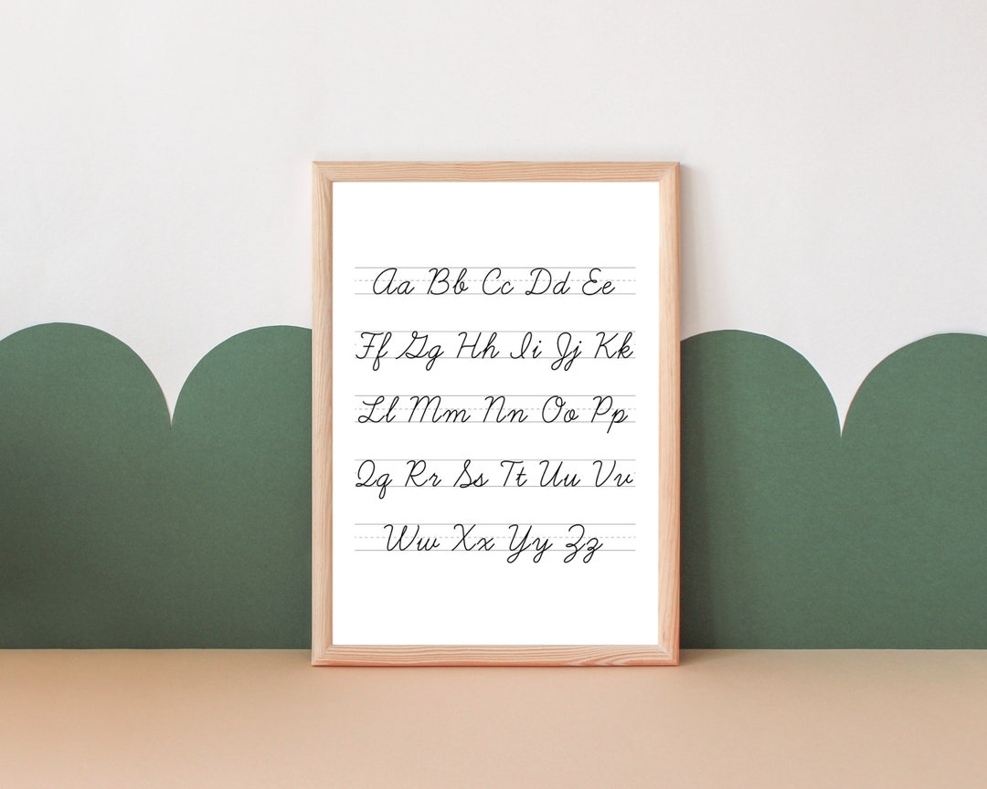 Cursive ABC Printable Wall Art -- Homeschool Sign, Alphabet Poster ...