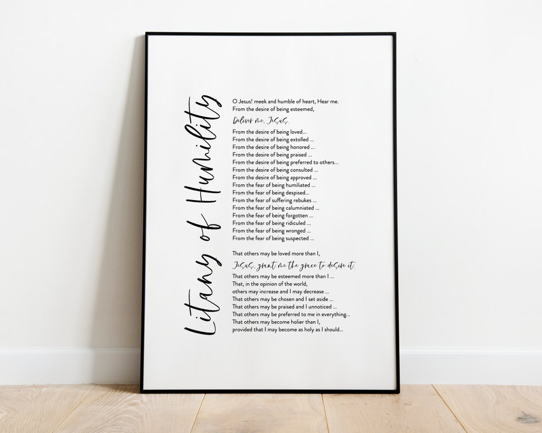 Litany of Humility Prayer Printable Humility Prayer Print - Etsy