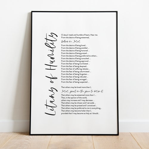 Litany of Humility Prayer Printable Humility Prayer Print - Etsy UK