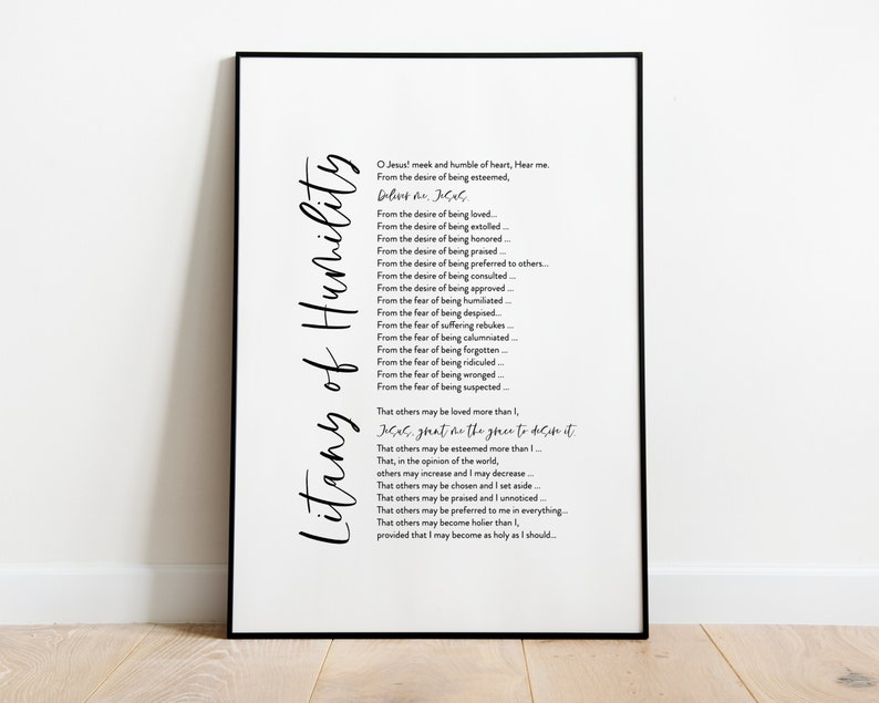 Litany of Humility Prayer Printable Humility Prayer Print - Etsy