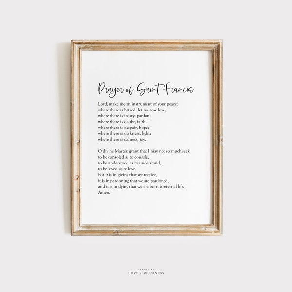 Prayer of St Francis - Etsy