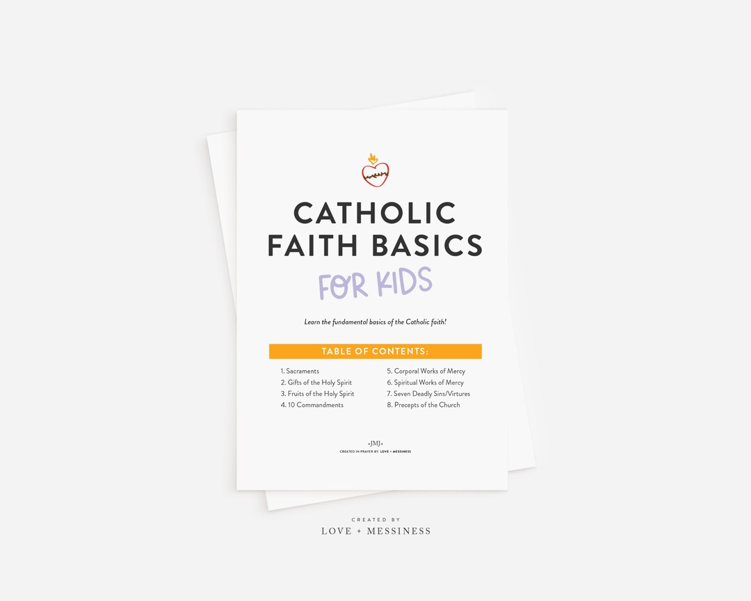 Catholic Kids Printable Faith Bundle Beginner Catholic Faith Basics for ...