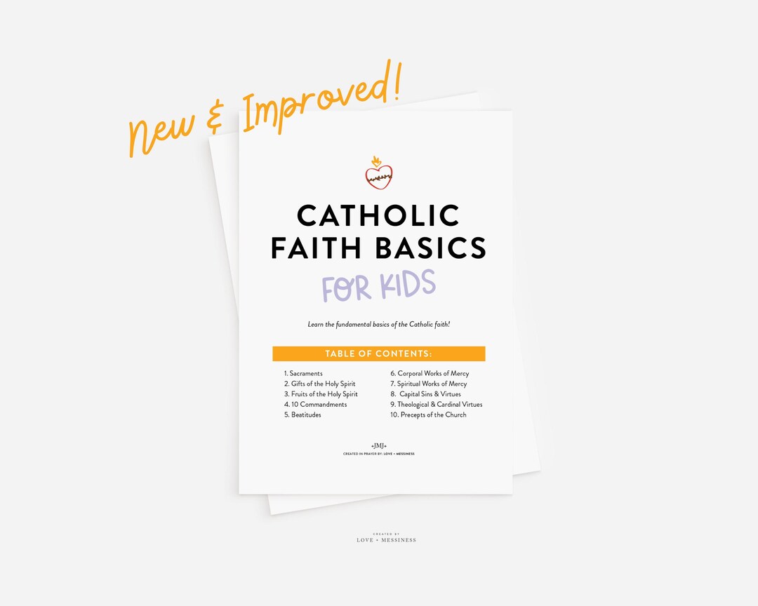 Catholic Kids Printable Faith Bundle -- Beginner Catholic Faith Basics ...