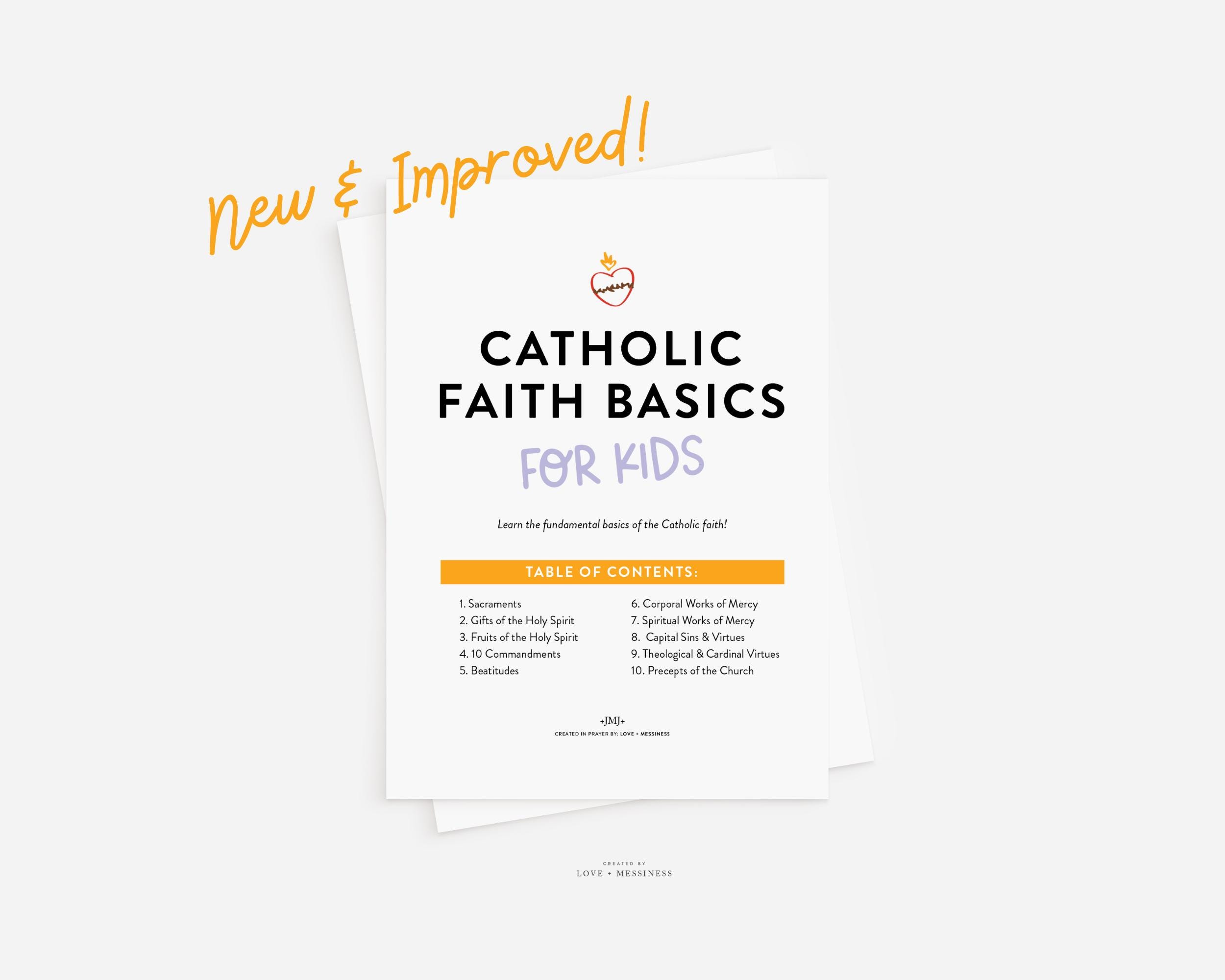 Catholic Kids Printable Faith Bundle -- Beginner Catholic Faith Basics ...