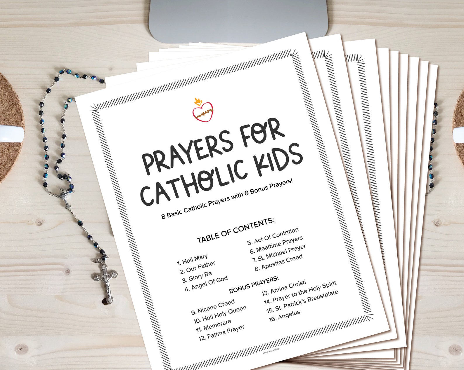 Prayers for Catholic Kids Printable Prayer Packet Beginner | Etsy