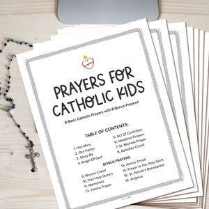 Prayers for Catholic Kids Printable Prayer Packet Beginner | Etsy