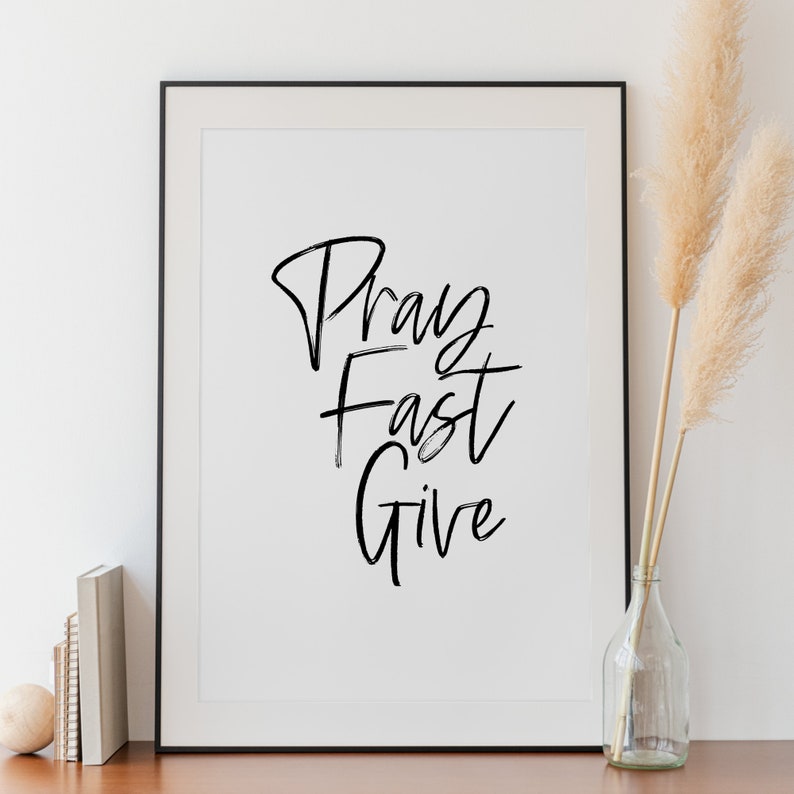 Pray Fast Give Lent Printable Lenten Pillars Lenten - Etsy