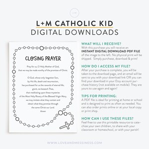 How to Pray the Rosary Catholic Kids Printable -rosary Closing Prayer ...