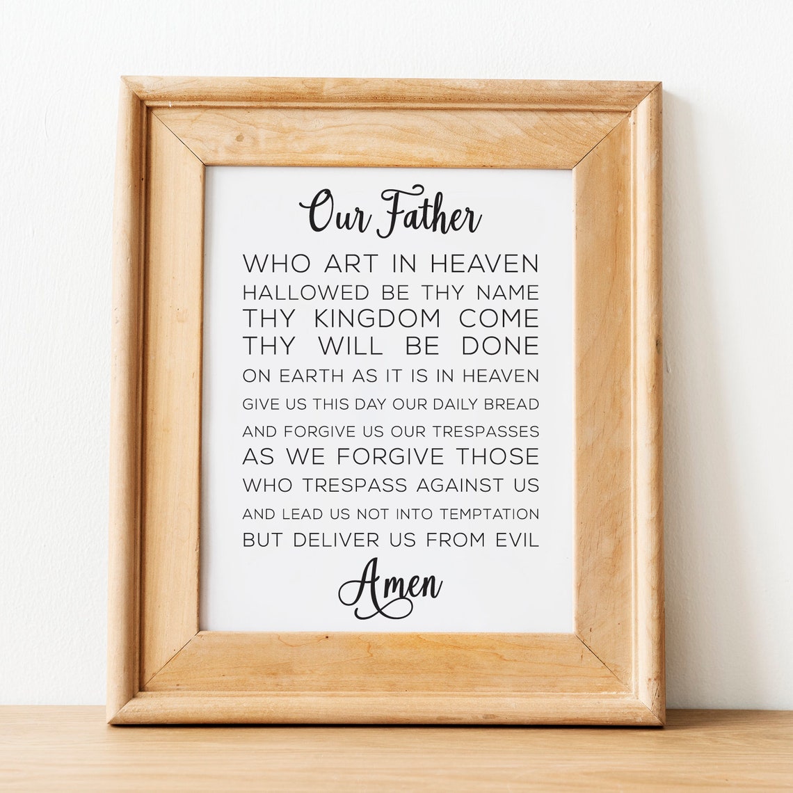 Our Father Prayer Printable the Lords Prayer Printable Art - Etsy