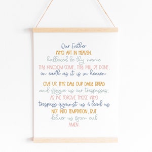 Our Father Prayer Printable for Kids -- the Our Father Prayer, Lords ...