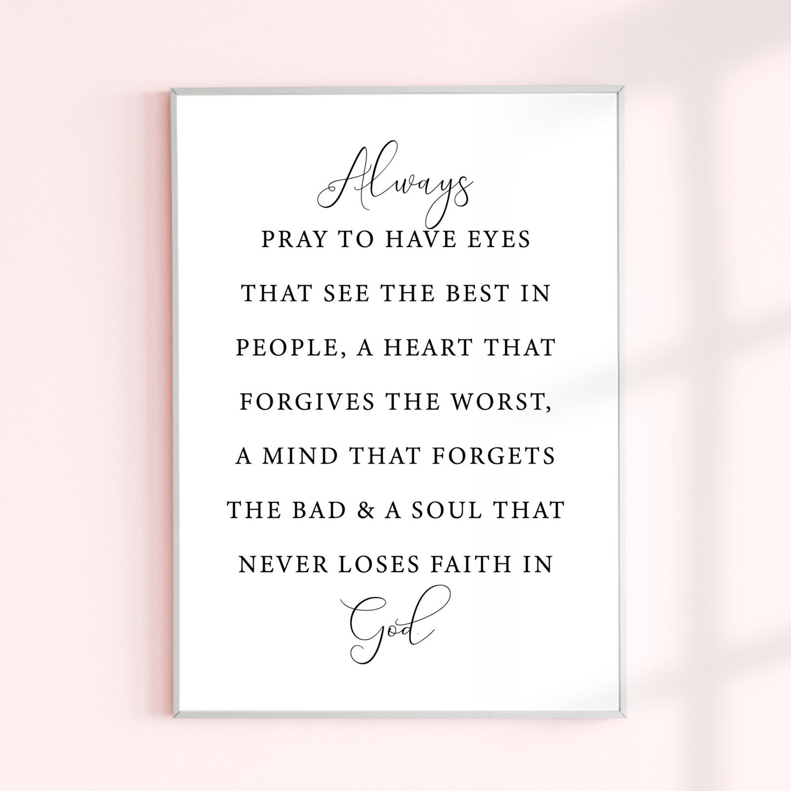 Always Pray Printable Prayer Wall Art--printable Prayer, Christian ...