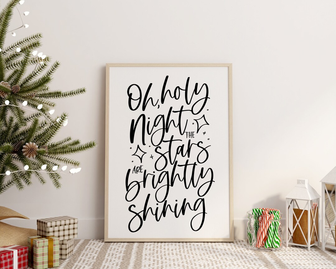 Oh Holy Night Christmas Printable Digital Christmas Wall - Etsy