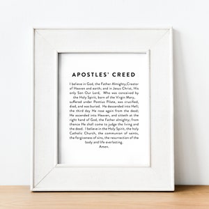 The Apostles Creed Prayer Printable - Apostles Creed Digital Download ...
