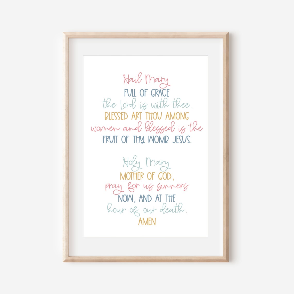 Hail Mary Printable Wall Art for Kids the Hail Mary Prayer - Etsy